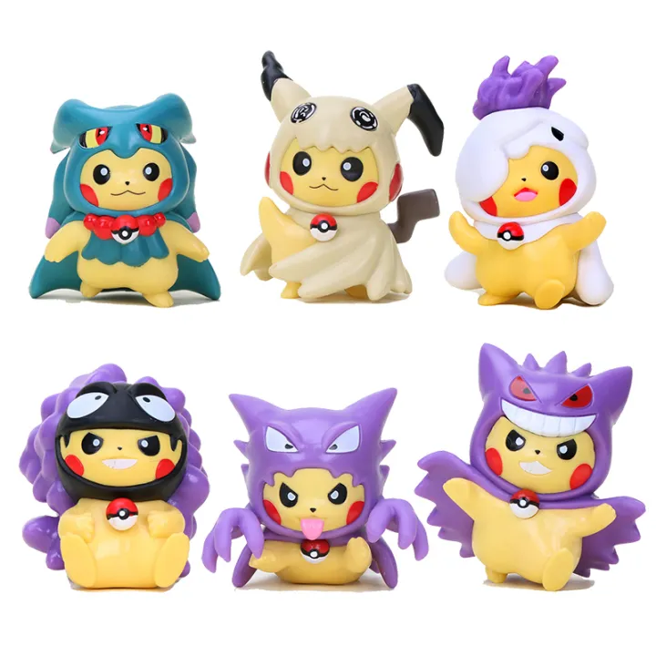1 Pcs Pokemon Action Figure Pikachu Cosplay Gastly Haunter Gengar ...