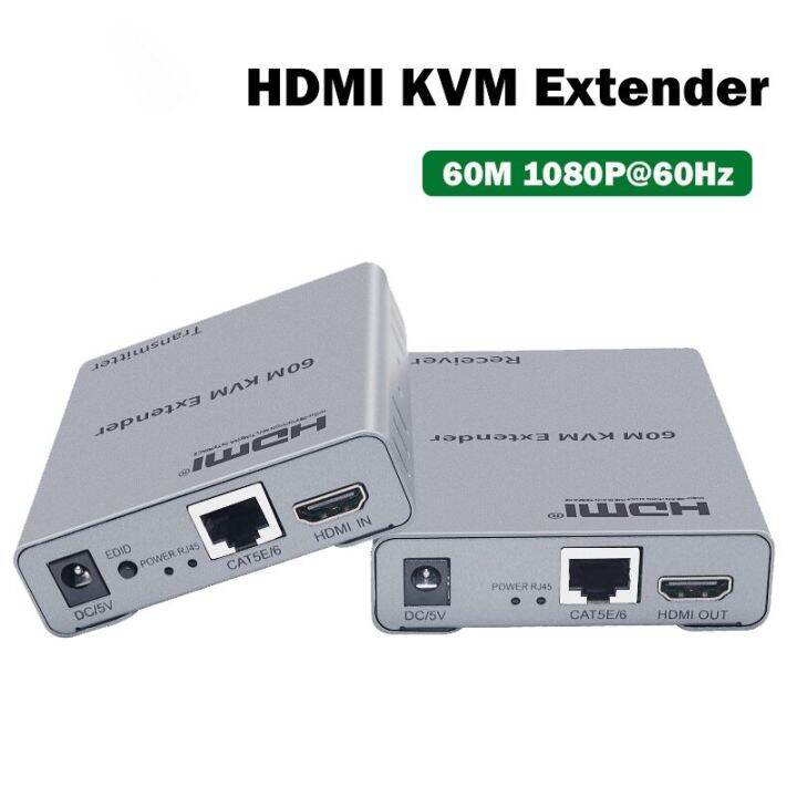 HDMI KVM Extender over Cat5/6 Cable up to 60M 1080P HDMI USB Ethernet ...