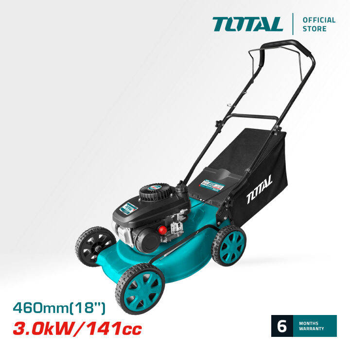 TOTAL Gasoline Lawn Mower (3000W, 4.0HP), 4-Stroke Engine, 141cc, 60L ...