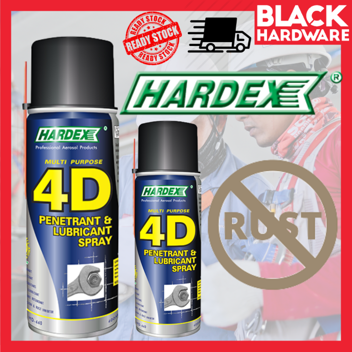 BLACK HARDWARE Hardex 4D 400ml Anti Rust Multipurpose Spray Lubricant ...