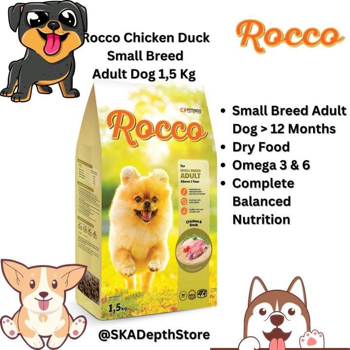 Rocco Chicken Duck Small Breed Adult Dog Food 1,5 kg | Lazada Indonesia