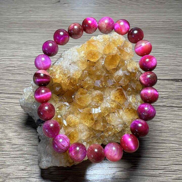 8mm Magenta Tiger Eye Bracelet Lucky Color For 2023 | Lazada PH