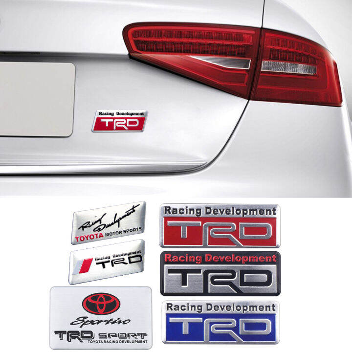 สติกเกอร์สัญลักษณ์ร่างกายติดรถโลหะหลังรถรูปลอกโลโก้ TRD สำหรับ Toyota ...