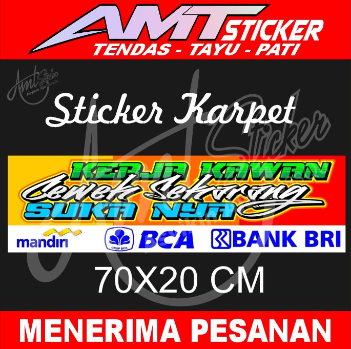 [REFLEKTIF] STICKER DECAL NYALA KARPET MOBIL UKURAN 70X20 CM BISA ...