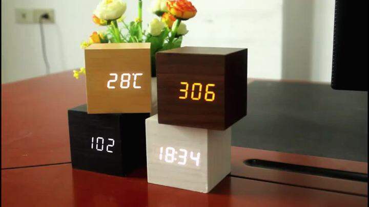 HotCube การควบคุมเสียง Led นาฬิกาปลุกนาฬิกาตกแต่งเครื่องประดับศิลปะอุปกรณ์งานฝีมือสำหรับบ้านห้อง ...