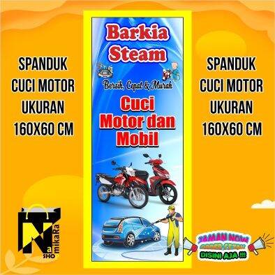 spanduk banner cuci motor dan Mobil snow wash / spanduk cuci motor ...