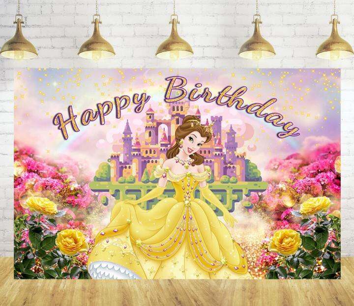 7x5ft Princess Belle Photography Backdrop Beauty and The Beast Banner ...