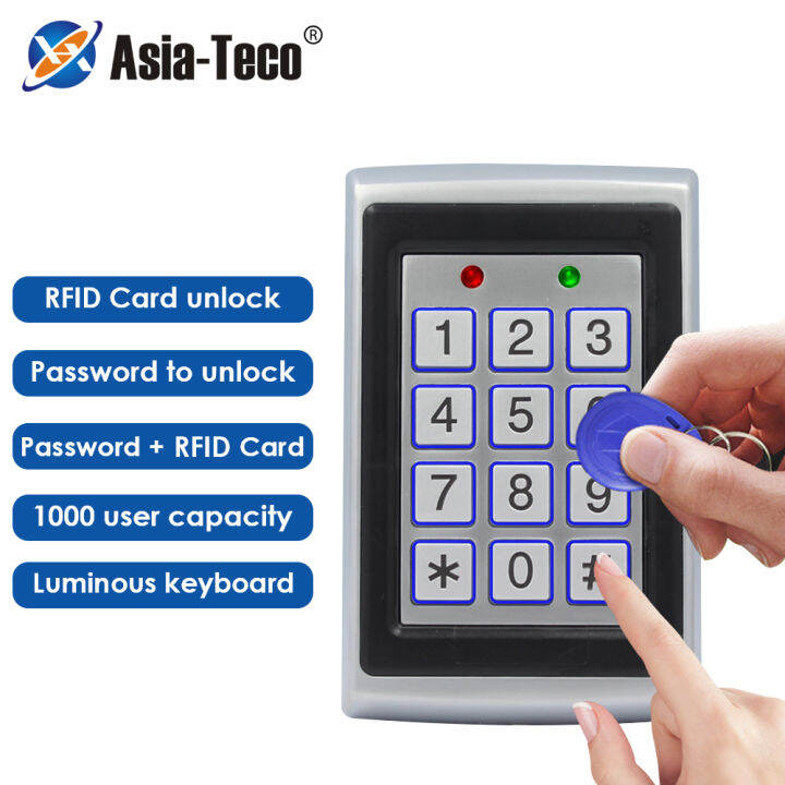 2022RFID Metal Access Control EM Card Reader Keypad W 1000 Users 125KHz ...