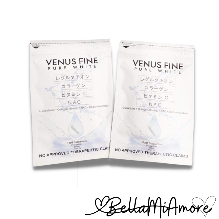 Venus Fine Pure White 4in1 500mg Glutathione & Collagen- For Whitening ...