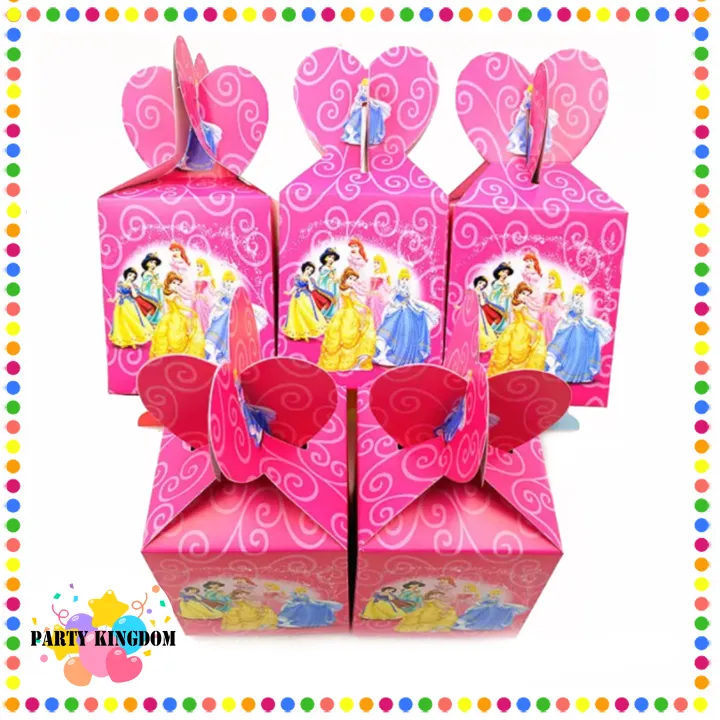 Party Kingdom 6pcs Princess Candy Box Paper Gift Box Themed Princess ...