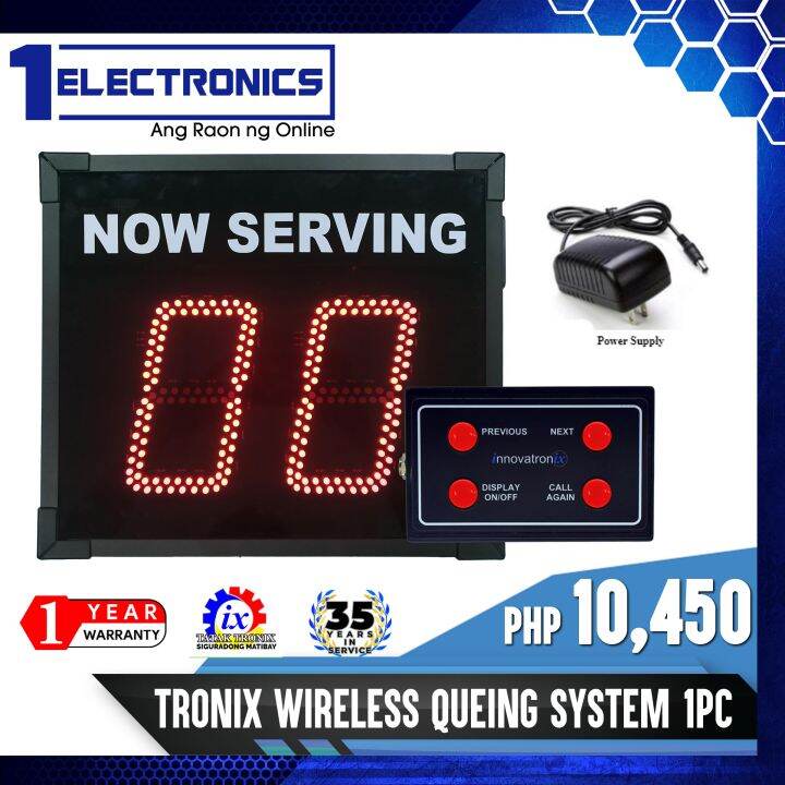 1Electronics Tronix Wireless Customer Queuing Paging Calling System (Queue Management System ...