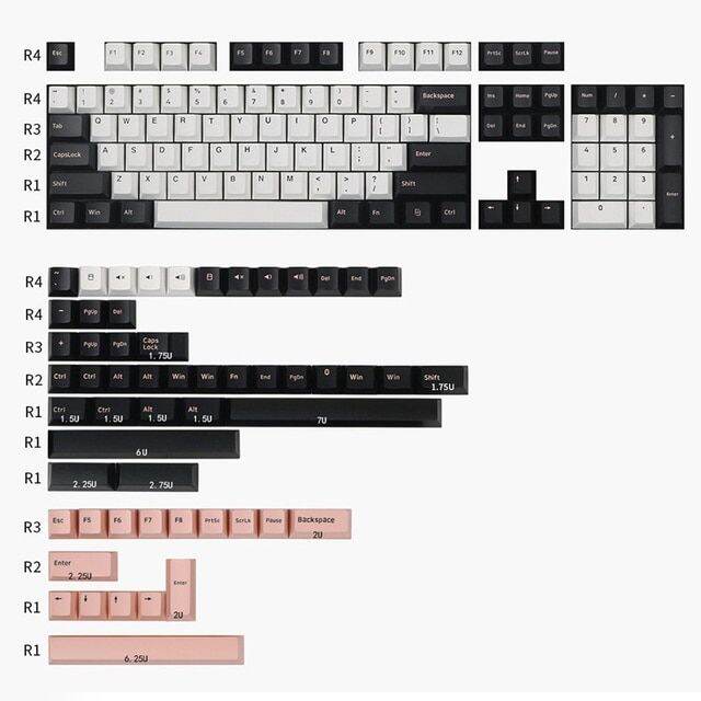 KBDiy GMK Olivia Dark PBT Keycaps Cherry Profile Double Shot Black ...