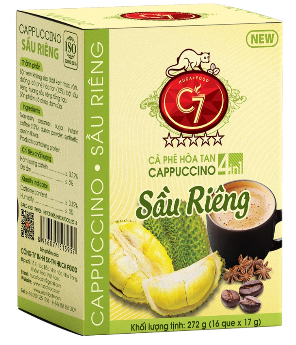 Cà Phê Hòa Tan Sầu Riêng 4in1 Con Chồn Vàng C7 - Durian Instant Coffee ...