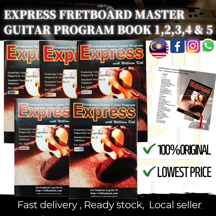 ☆FRETBOARD MASTER☆ EXPRESS FRETBOARD MASTER GUITAR PROGRAM BOOK 1,2,3,4 ...