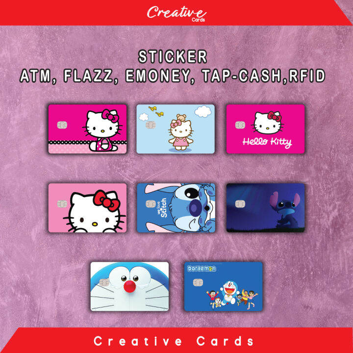 Stiker Sticker Kartu Atm Skin Card - Hello Kitty, Doraemon, Stitch ...