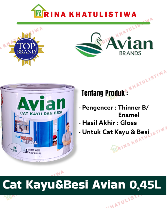 Cat Avian Kayu & Besi 0,45 L | Cat Kayu & Besi Avian 1/2kg | Cat Kayu ...