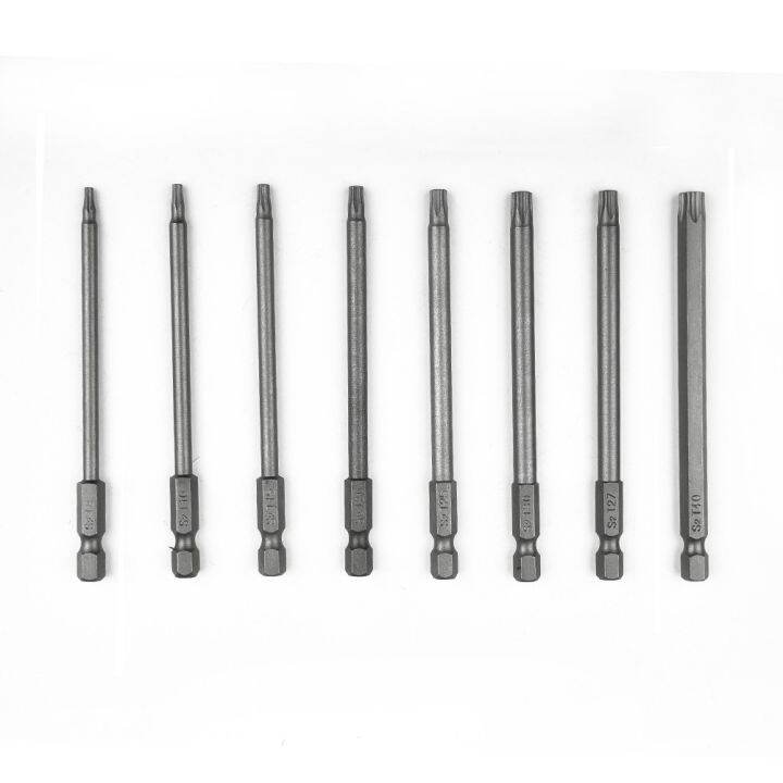 Mata obeng Torx 1/4 inci driver bor 100mm perbaikan Hex ekstra panjang ...