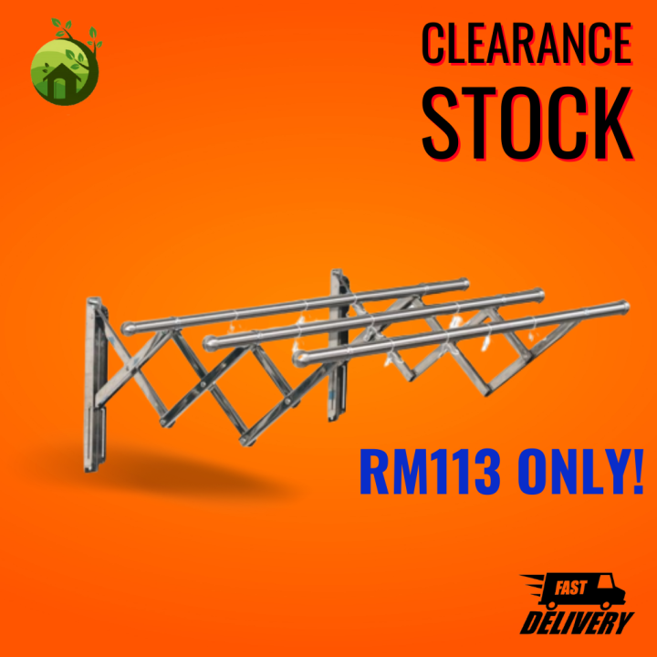 32518AL 1.8m x 3 BAR Wall mounted Heavy Duty Stainless Steel ...