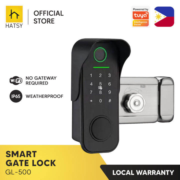 HATSY - Wi-Fi Digital Gate Lock, Fingerprint, Passcode, IC Card, Manual Key (No Gateway Required ...