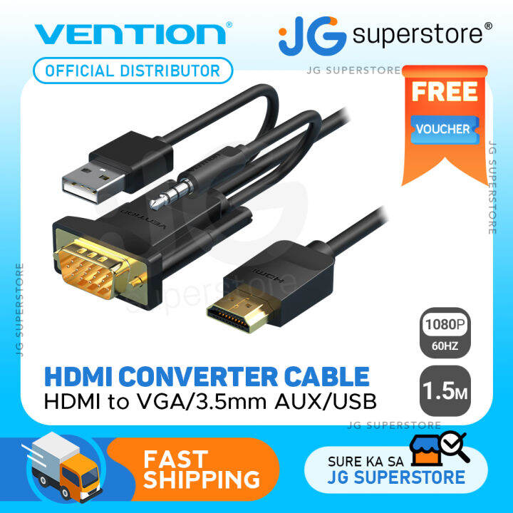 Vention HDMI to VGA Converter Cable with 3.5mm Audio Output and USB ...