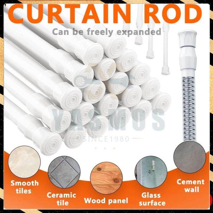 White paint multifunctional adjustable clothes rod telescopic rod ...