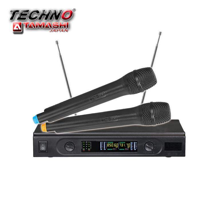 Techno Tamashi RX-688 Karaoke Dual Channel Wireless VHF Microphone ...