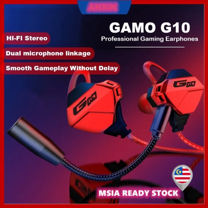 【Ready Stock】GAMO G10 Gaming Headphone Stereo Bass Earphone Sport PUBG ...