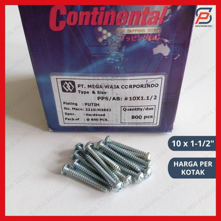 SEKRUP CACING JP 10 mm x 1.5 inch PER KOTAK / SKRUP TAPPING 10mm x 1 1/ ...