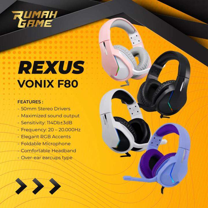 Rexus Headset Gaming Vonix F80 | Lazada Indonesia