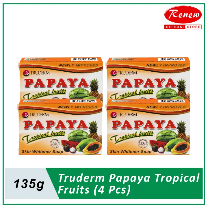 Truderm Papaya Tropical Fruits Soap 135grams 4 pcs | Lazada PH