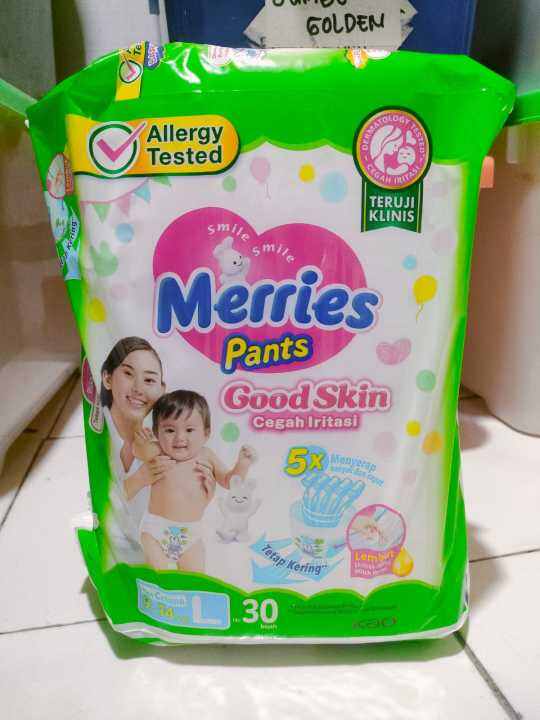 PAMPERS DIAPERS MERRIES PANTS GOOD SKIN - S40 / M34 / L30 / XL26 /XXL18 ...