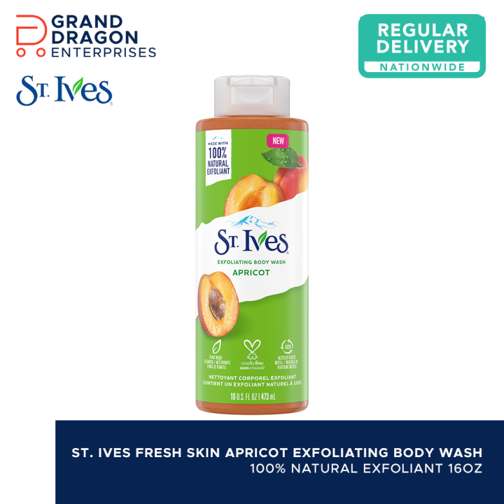 St. Ives Fresh Skin Apricot Exfoliating Body Wash 100% Natural ...