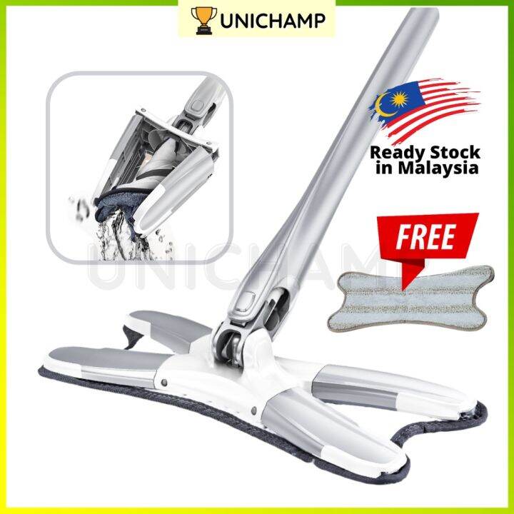 🏆Unichamp X-type Mop Shape Hand Free Lazy Mop Hand Free Self Twisting ...