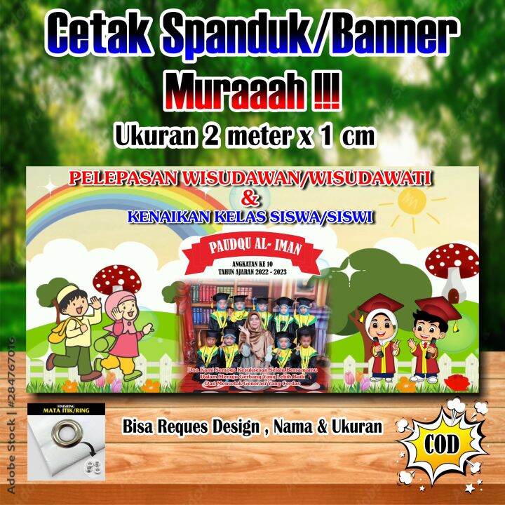 Spanduk Banner Kenaikan Kelas Tk/Paud ukuran 1 meter x 2 meter | Lazada ...