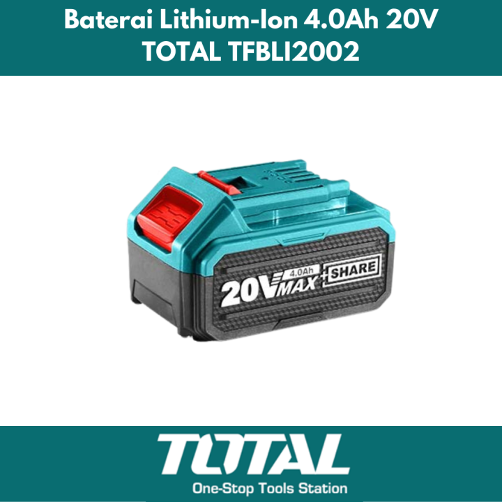 Lithium-Ion Battery Pack 4.0AH 20V Baterai TOTAL TFBLI2002 | Lazada ...