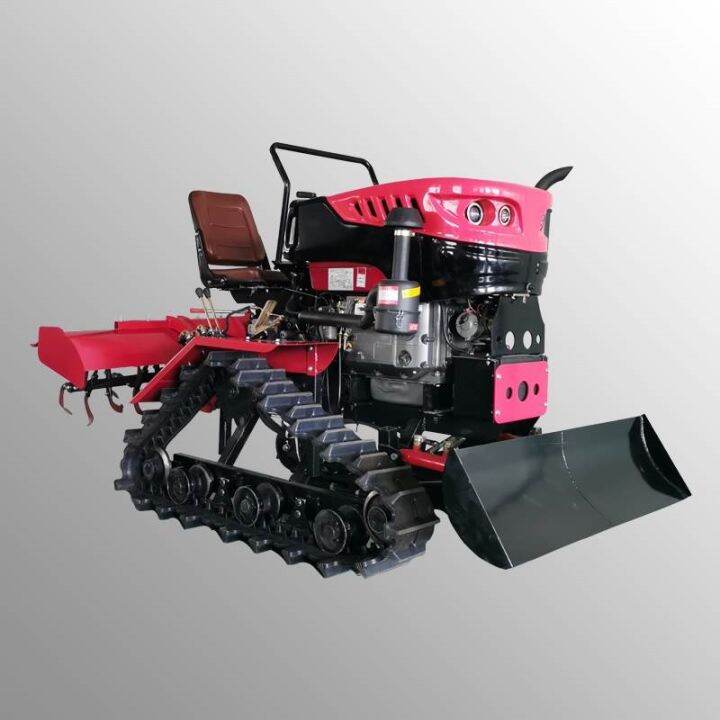 Water and drought dual-purpose crawler rotary tiller micro-tiller paddy ...
