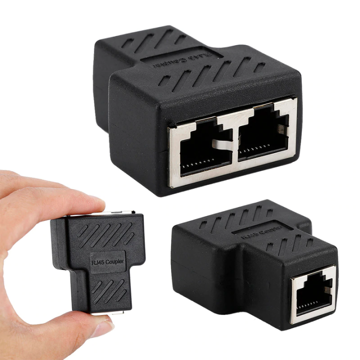 50PCS 1 To 2 Ways LAN Ethernet Network Cable RJ45 Female Splitter ...