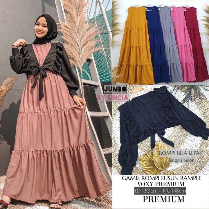 Gamis Rompi Model 3 Rample LD 120 Cm Jumbo ( Rompi Bisa Dilepas ) Voxy ...