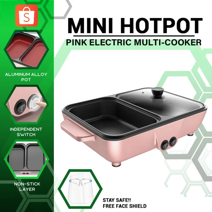 Electric Mini Samgyup Hotpot Grill Cooker Soup Pan Sauce Bowl Griller 2 ...