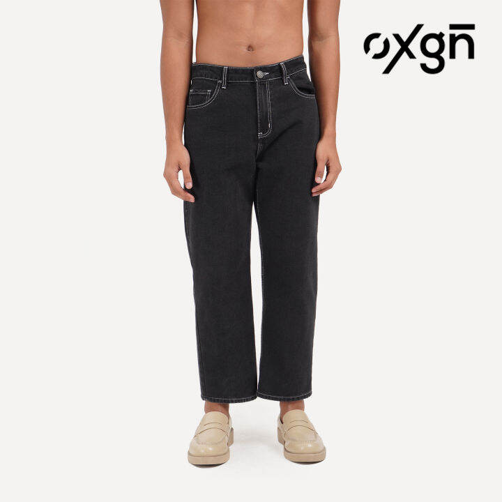 OXGN Straight Fit Jeans For Men (Black) | Lazada PH