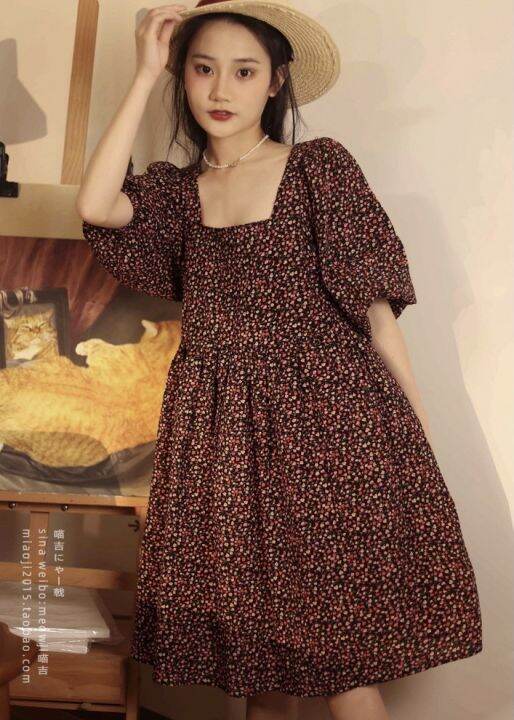 Mizee Ditsy Floral Square Neck Puff Sleeve Babydoll Dress A2793 | Lazada PH