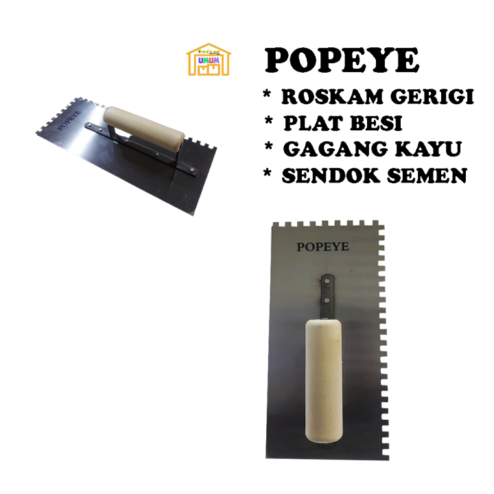 Roskam Gerigi 10" POPEYE - Kape Gagang Kayu Sendok Semen | Lazada Indonesia