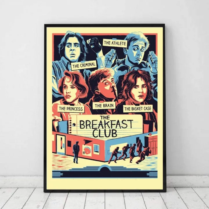 the breakfast club movie wall poster A3 A4 A5 size in glass frame ...