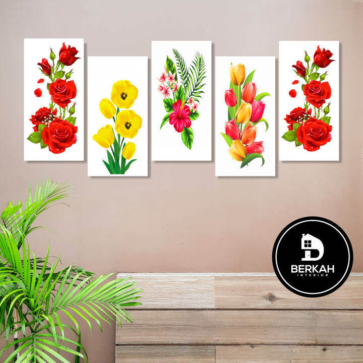 Hiasan Drawing Of Flowers 15x30 Dekorasi Dinding Kamar, Pajangan ...