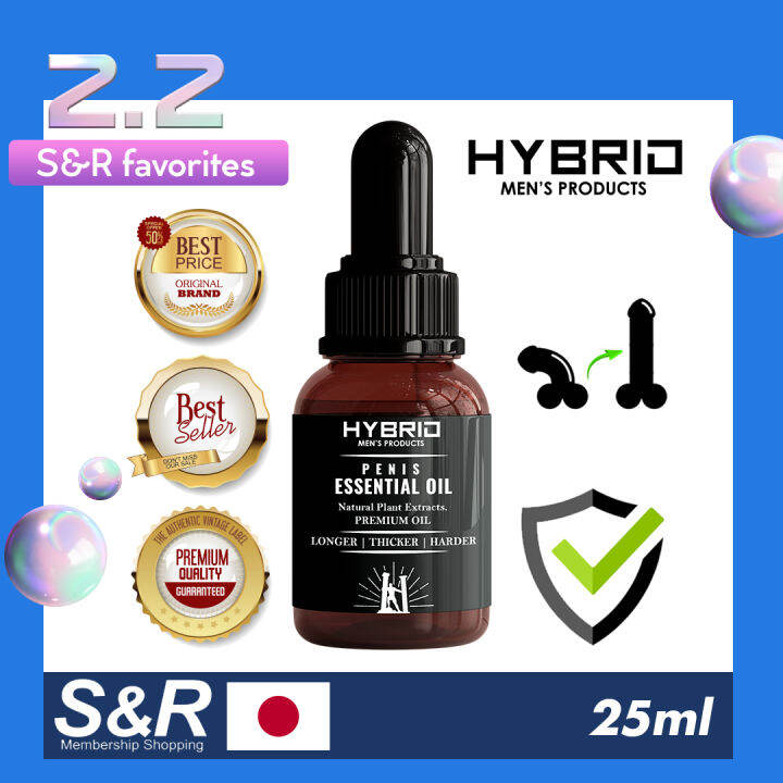 HYBRiD For Men Enlargement Essential Oil 25ml with Manual Discreet ...