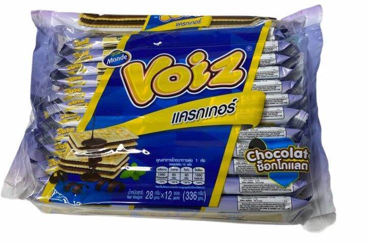 VOIZ Cracker CHOCOLATE Flavour ,BLUE 28g 1แพค/จำนวน 12 ชิ้น ราคาพิเศษ ...