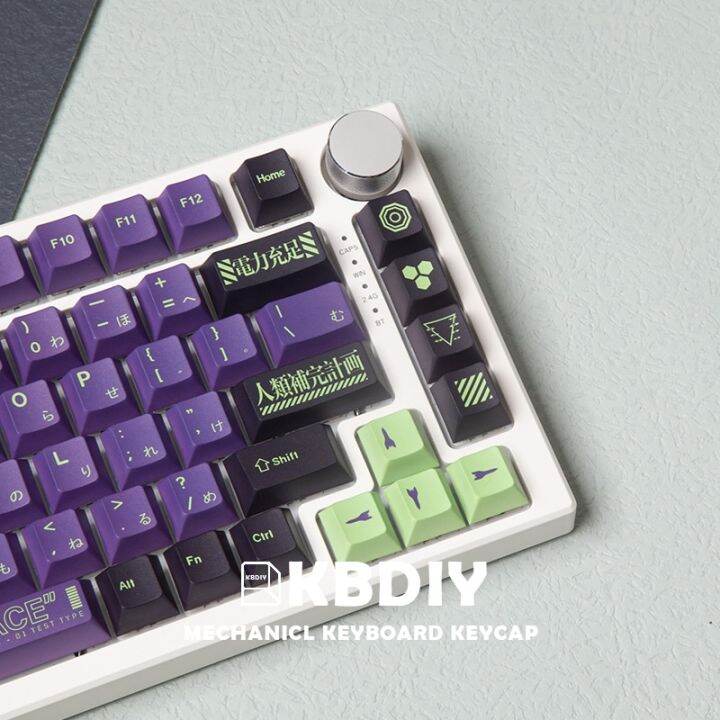 Kbdiy 125 Keys Set PBT DYE-SUB MACHINE 1 Cherry Profile Purple Japanese ...