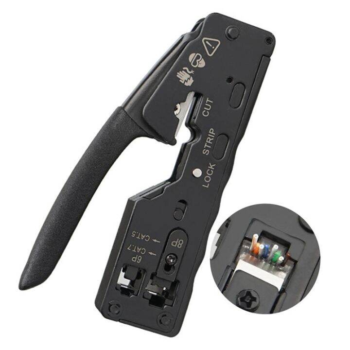 Network Cable Crimper RJ45 Crimp Tool Cutter Stripper for Rj45 Cat7 Cat6 Cat5 Rj11 Rj12 ...