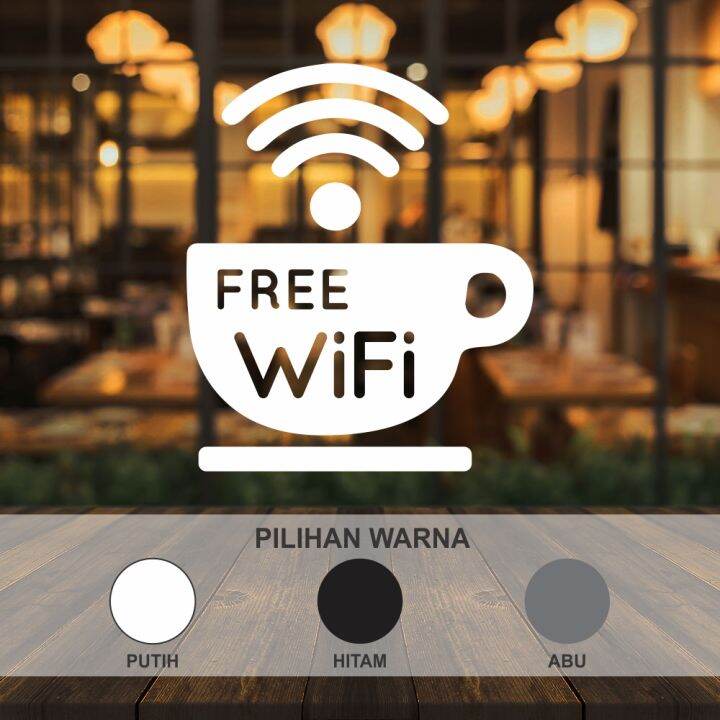Stiker Free Wifi Cangkir Kopi Cutting Sticker Cafe Resto Stiker Tempat ...