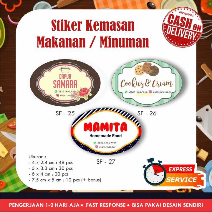 Stiker makanan oval / label makanan / label kemasan | Lazada Indonesia